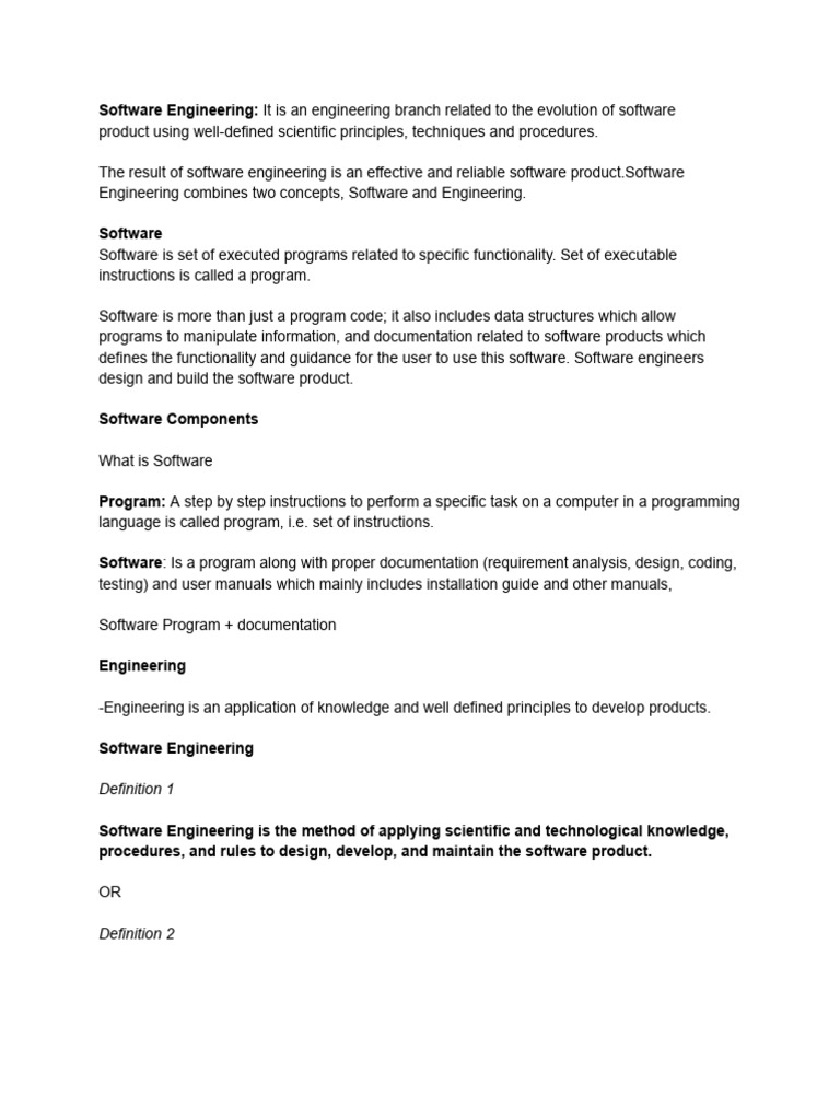 Unit-1 - Software Engineering | PDF | Software | Computer Program