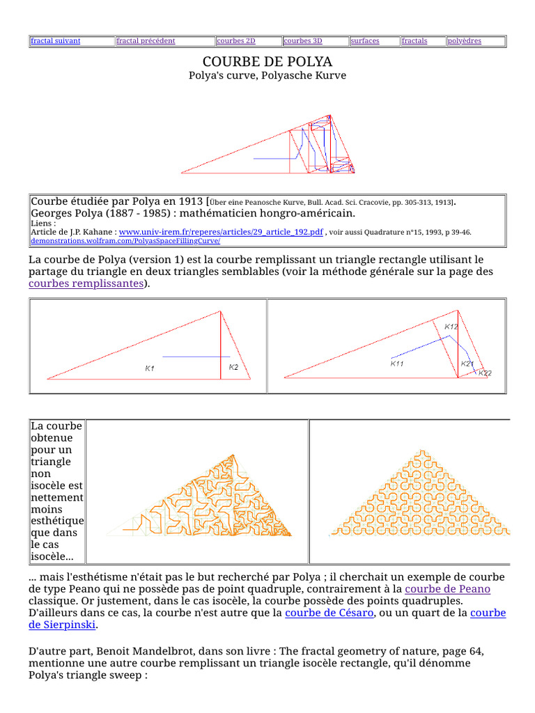 Courbe de Polya : Fractale et Esthétique | PDF | Triangle | Théorie du ...