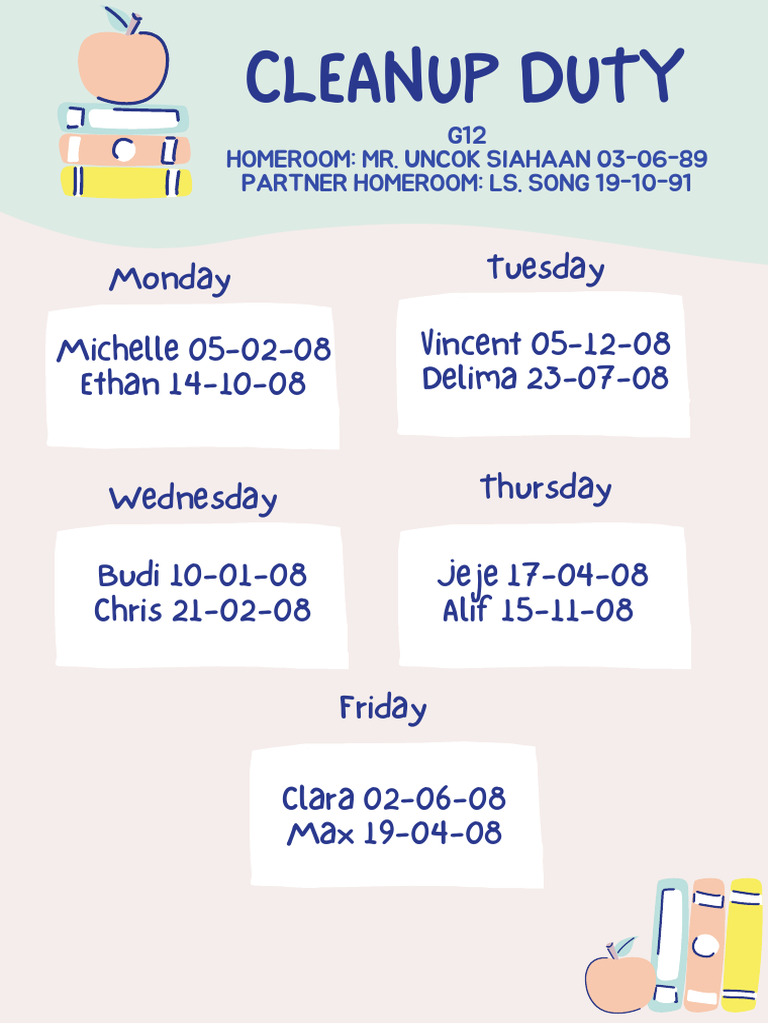 Pastel School Classroom Jobs Poster | PDF