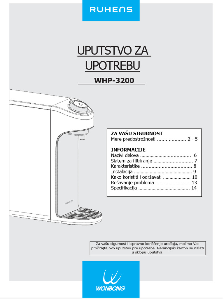 WHP 3200 Uputstvo Za Rukovanje | PDF