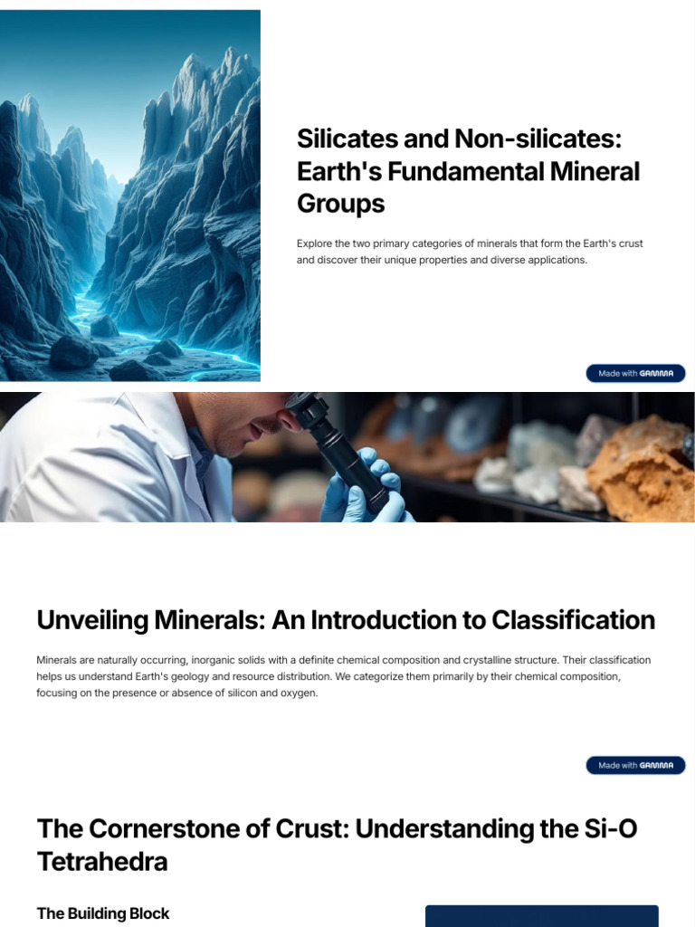 Non-Silicate Minerals Overview | PDF | Minerals | Silicate