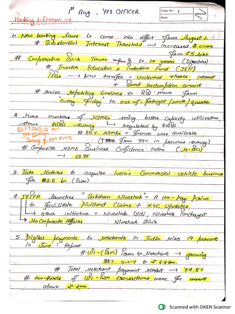 1st-August-2025, Handwritten Notes | PDF