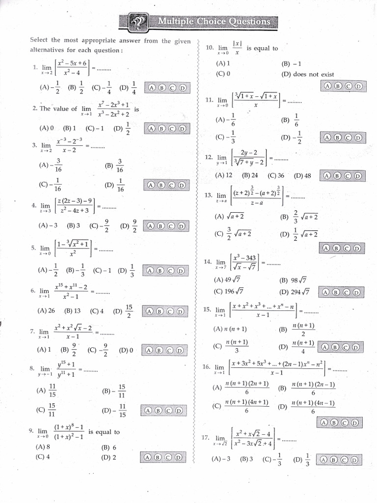 Limits and Calculus Problems Solutions | PDF