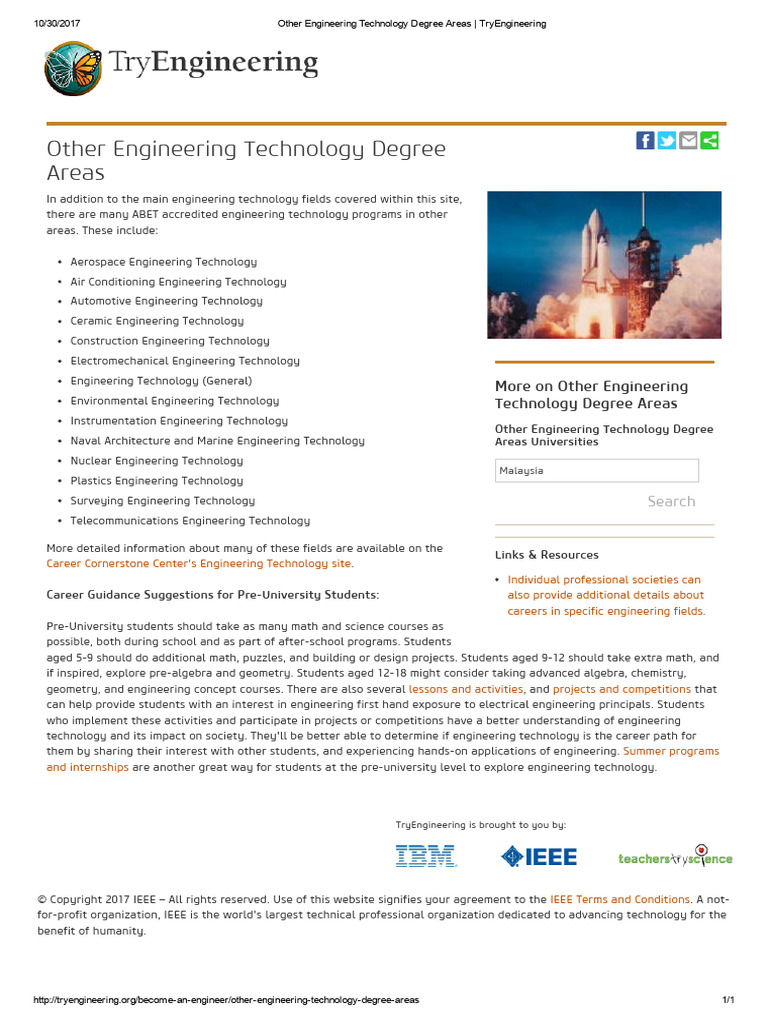 Other Engineering Technology Degrees Guide | PDF | Engineering | Science