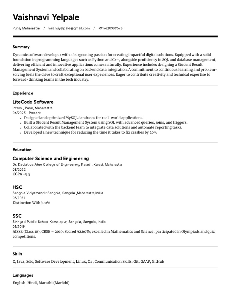 Software Engineer Resume | PDF