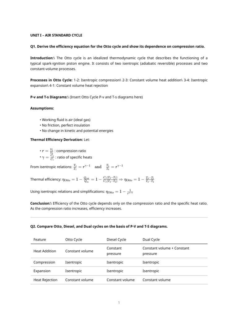 Applied Thermodynamics Answers | PDF | Diesel Engine | Engines