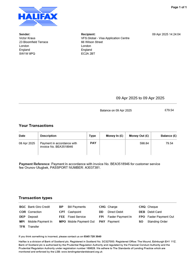 5184321-Halifax-Statement | PDF | Payments | Banks