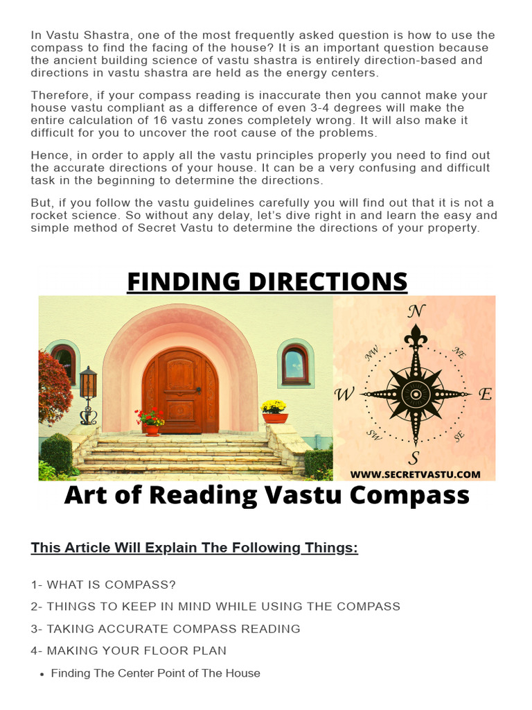 Vastu Compass and Directions | PDF | Compass | Navigation