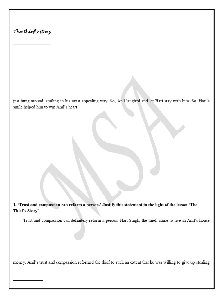 Chapter 2 - (The Thief's Story) | PDF | Theft