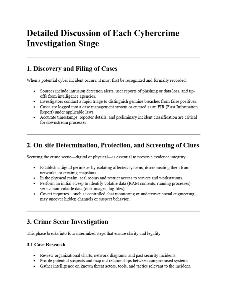 Cybercrime Investigation Stages Explained | PDF | Cyberwarfare | Security