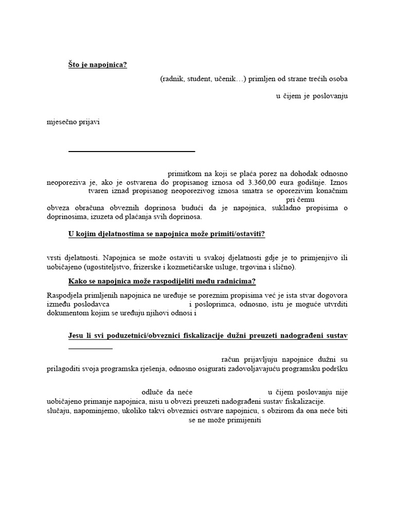 Napojnica - Brosura | PDF