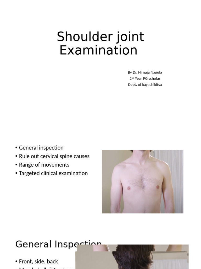 Shoulder Joint Examination Techniques | PDF