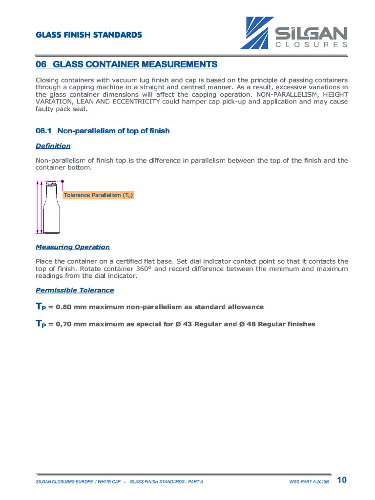 Glass Finish Standards for Closures | PDF