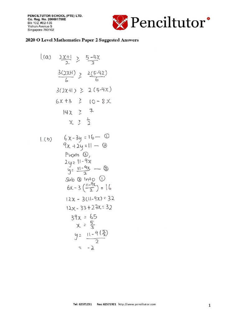 O 2020 GCE O Level P2 (Answers) | PDF