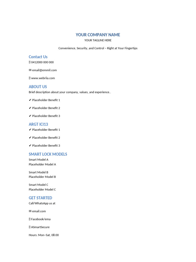 Editable Smart Lock Brochure | PDF
