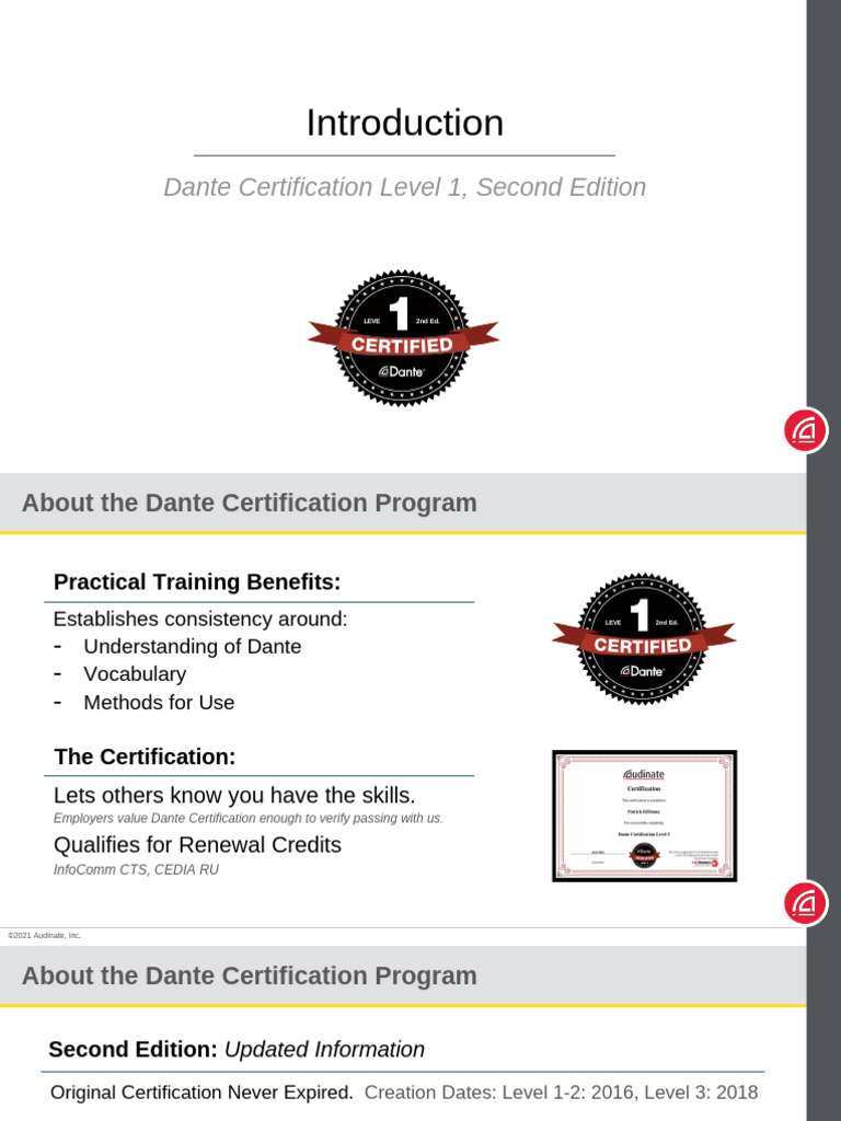 Dante Level1 Part1 (01-34) | PDF | Sampling (Signal Processing) | Sound