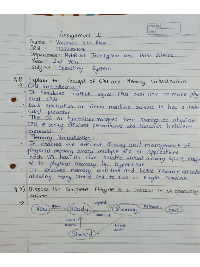 OS Assignment 1 | PDF