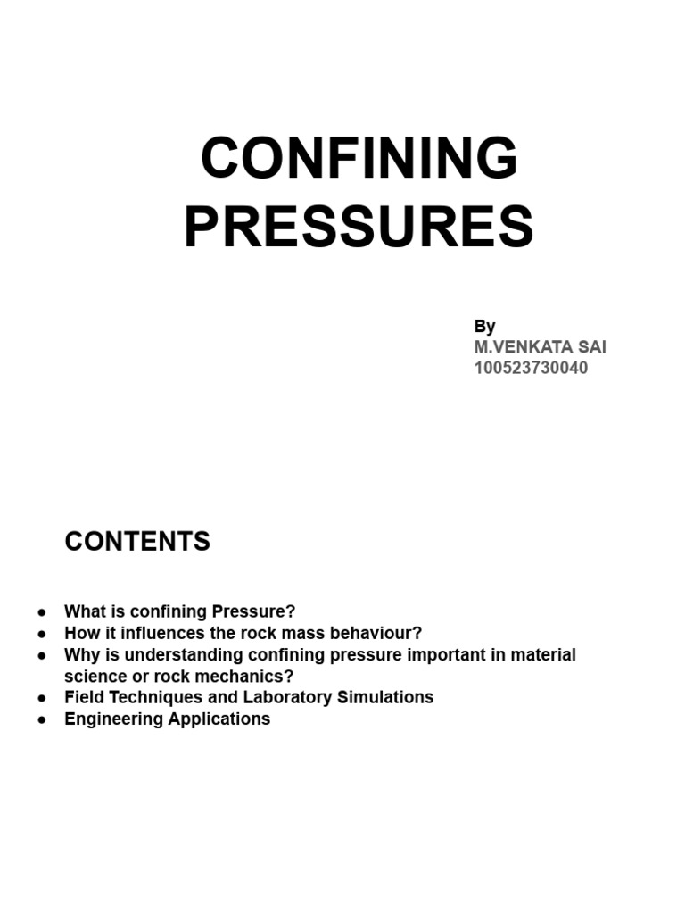 Slides Confining Pressures .Pptx | PDF | Fracture | Stress (Mechanics)