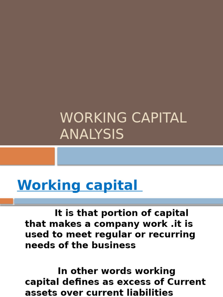 Working Capital Analysis | PDF | Working Capital | Dividend