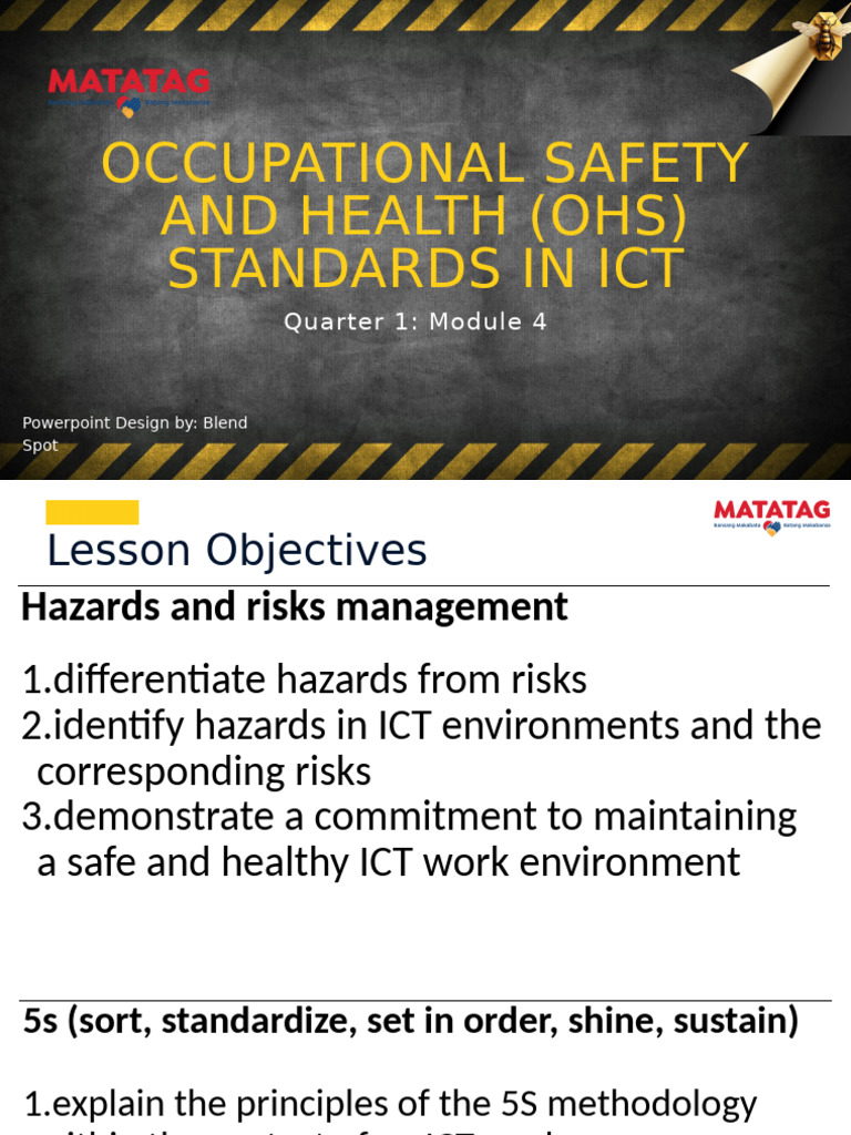 Module 4 - Occupational OHS Standards in ICT 5S | PDF | Occupational ...