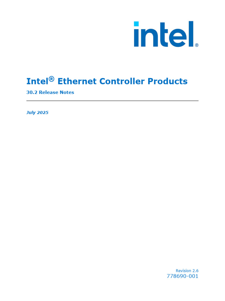 Intel Ethernet Controller 30.2 Release Notes | PDF | Network Interface ...