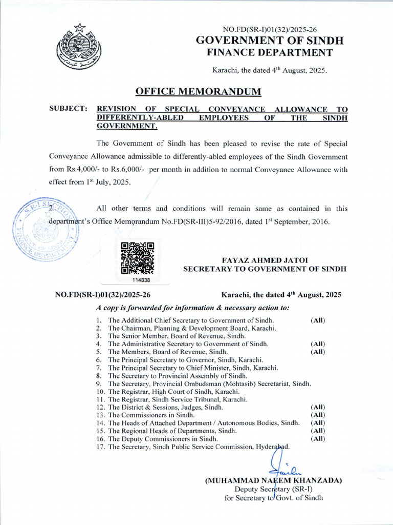 Special Conveyance Allowance | PDF | Sindh | Pakistan