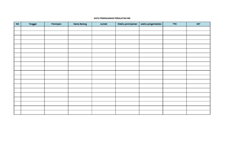 Form Peminjaman Alat Me | PDF