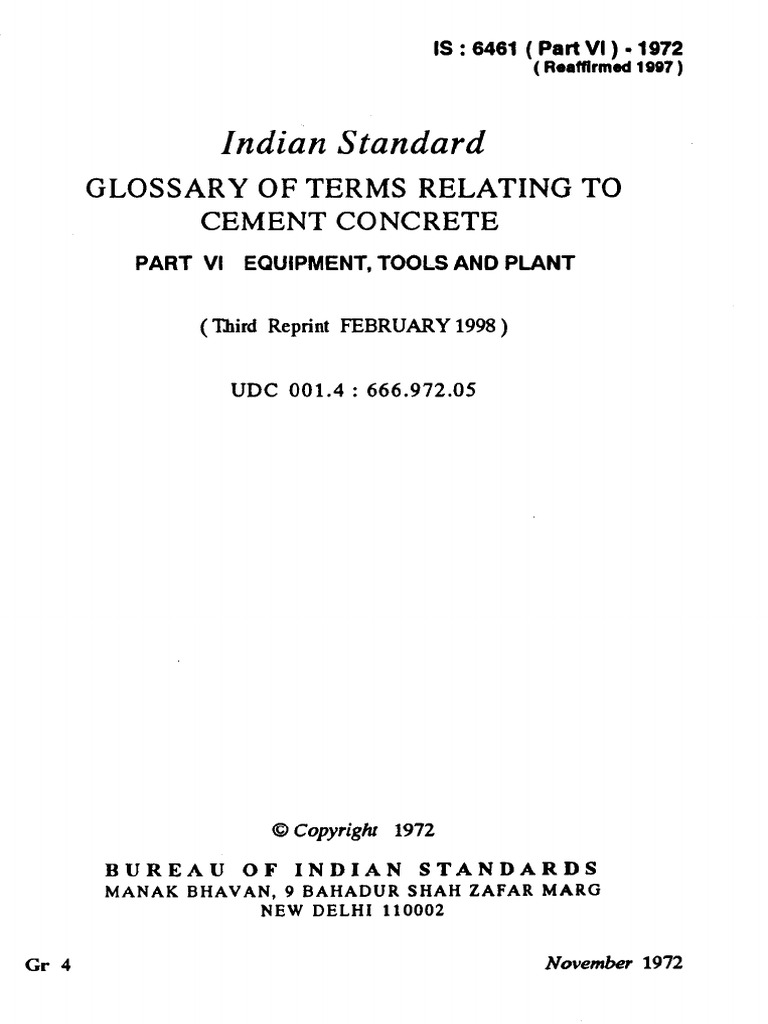 Glossary of Cement Concrete Terms | PDF | Concrete | Rotation