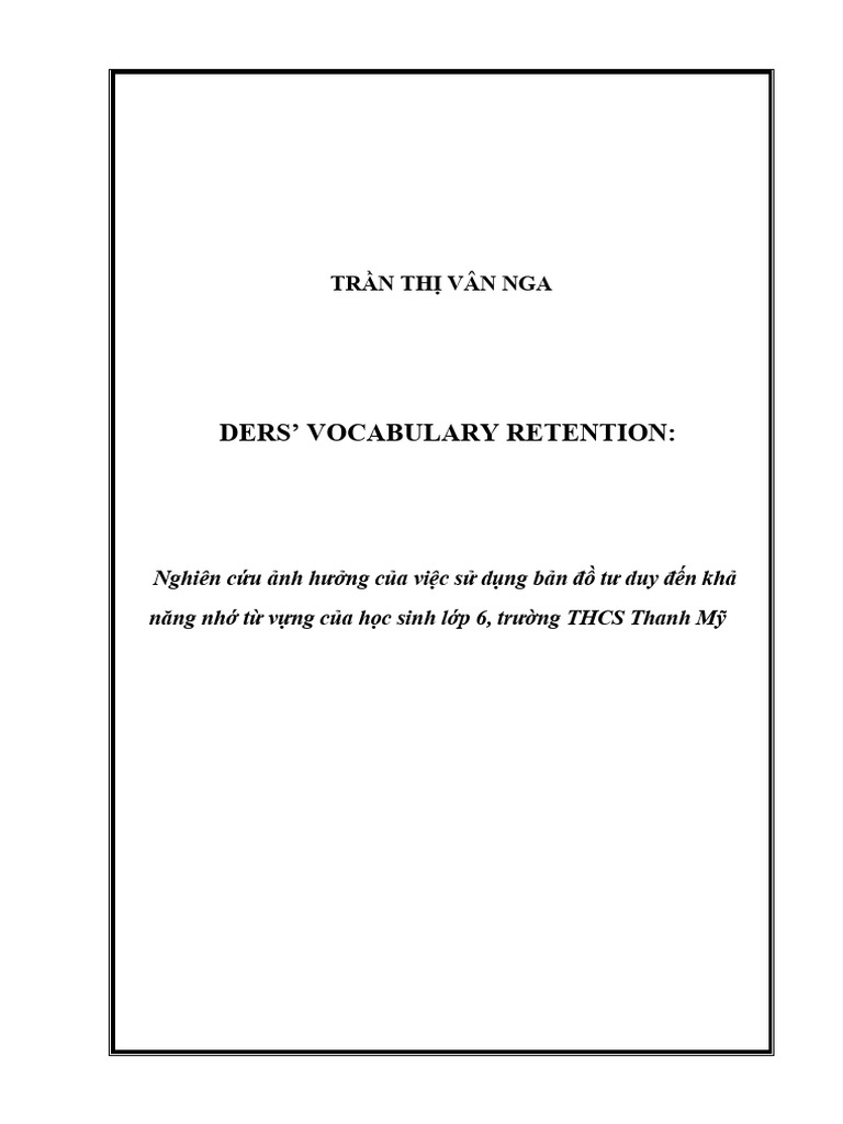 The Effects of Mind Mapping On The 6th Graders' Vocabulary Retention | PDF | Vocabulary | Semantics