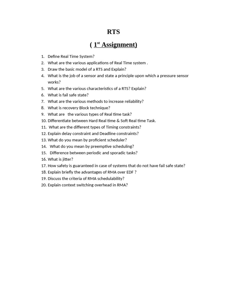 Rts Assignment Pdf