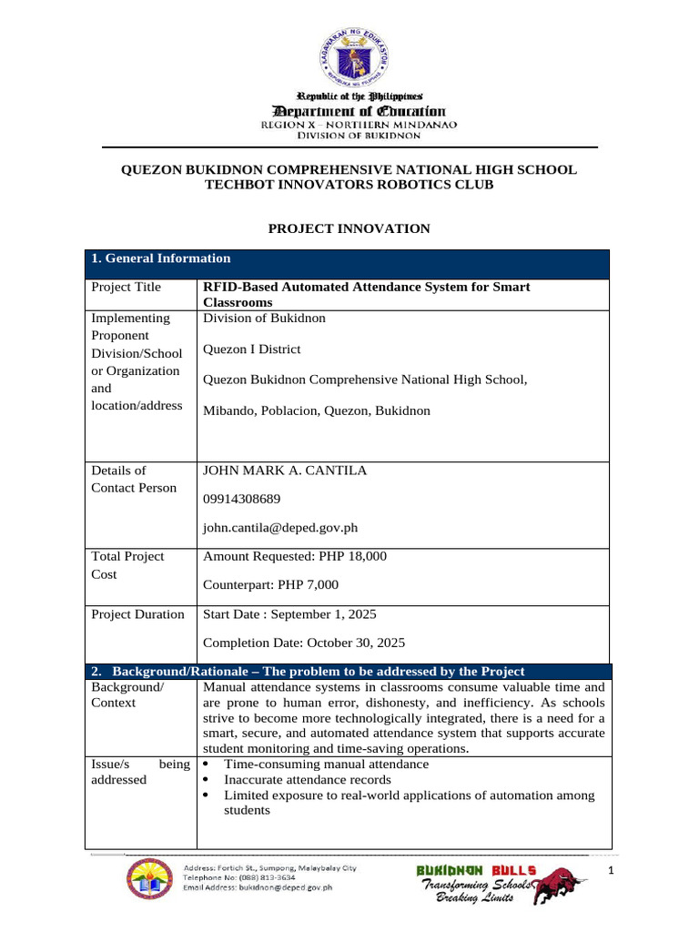 RFID Automated Attendance System Project | PDF | Radio Frequency ...