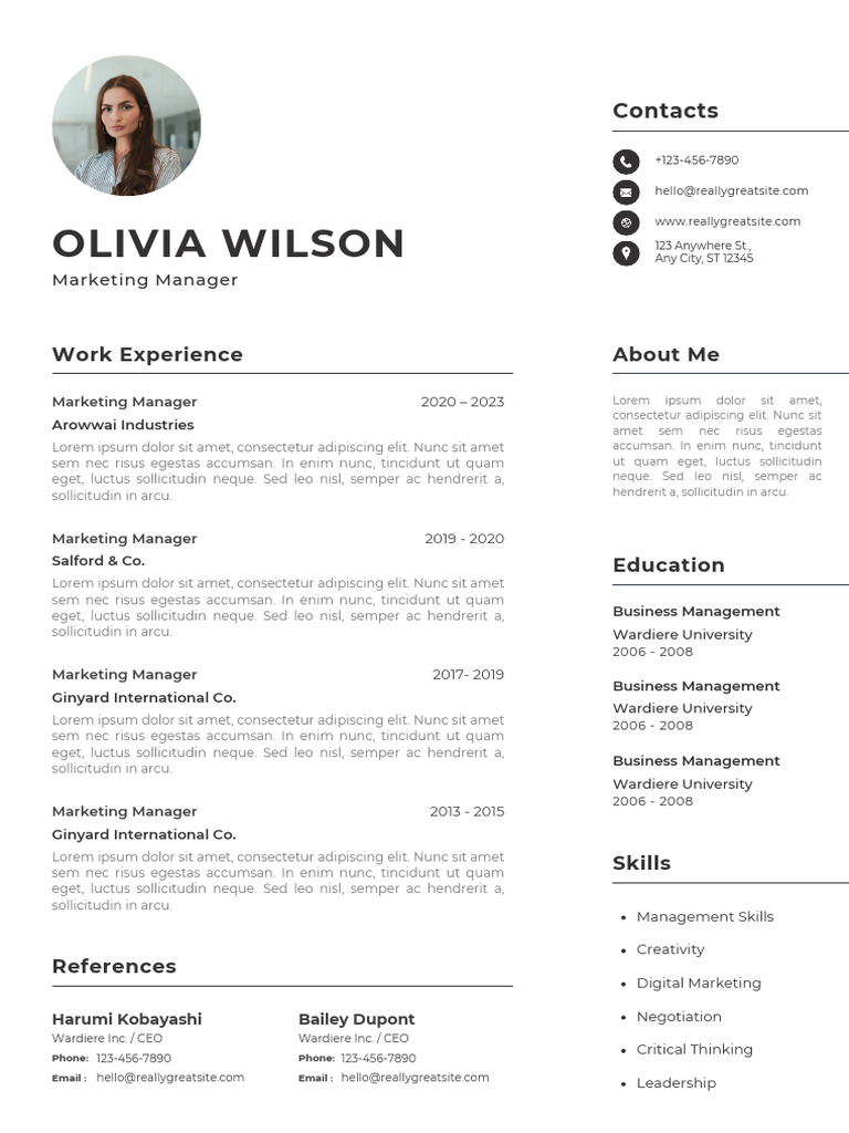 Marketing Manager Resume Overview | PDF