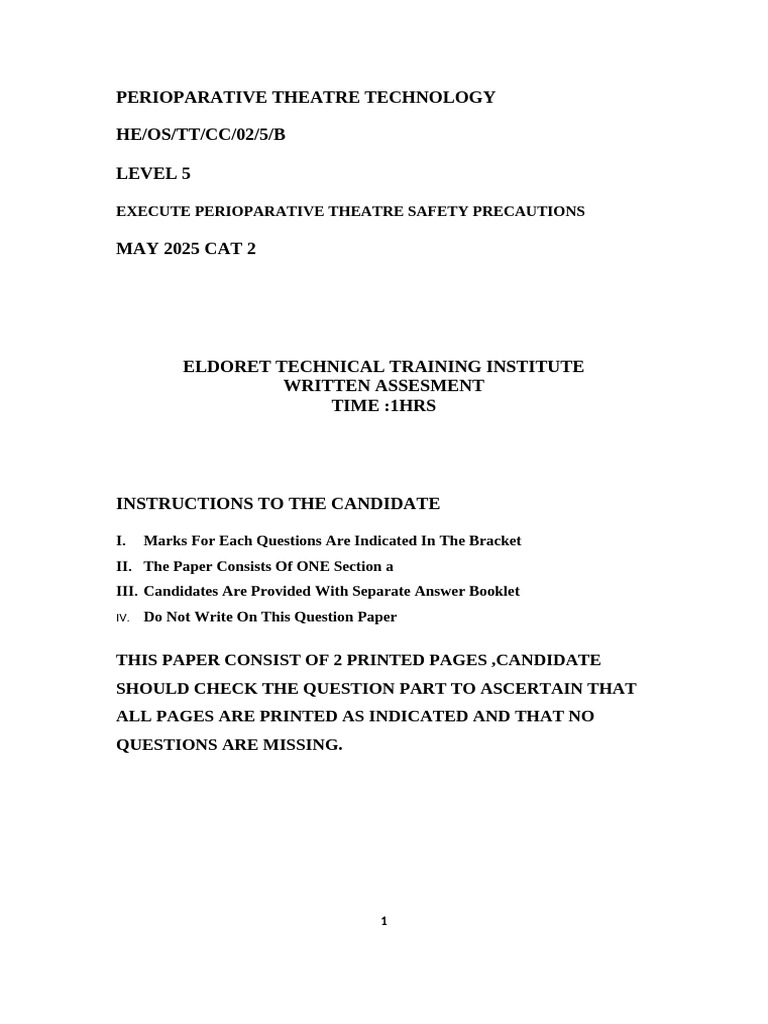 Theatre Safety May Cat 2 2025 | PDF