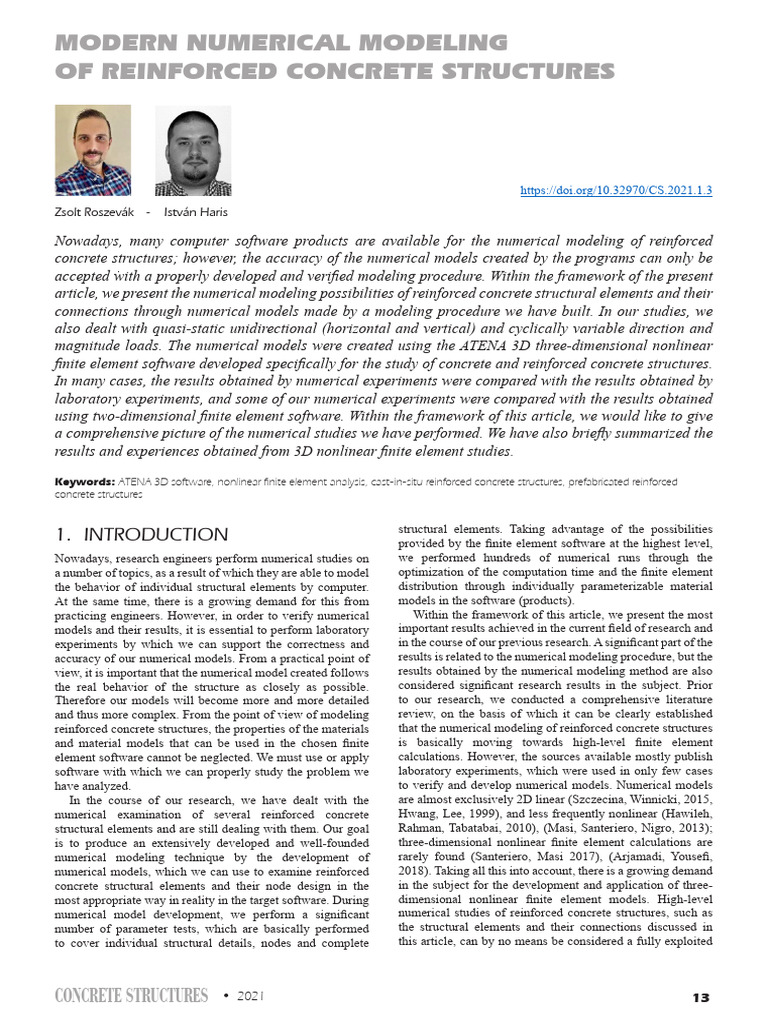 3D Nonlinear Modeling of Concrete Structures | PDF | Fracture ...