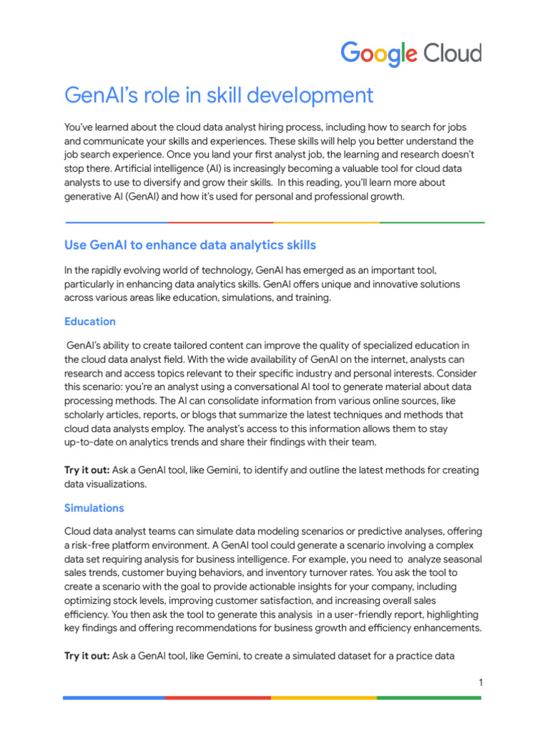 GenAI - S Role in Skill Development | PDF | Artificial Intelligence | Intelligence (AI) & Semantics