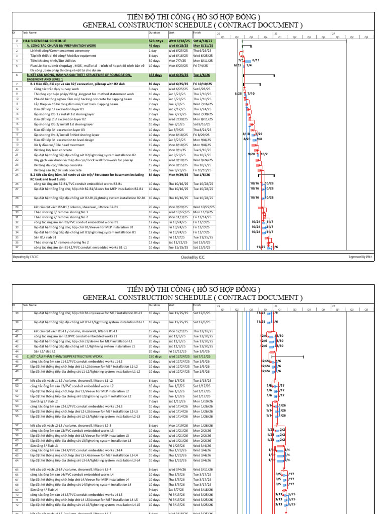 h14-3 - General Schedule - Cscec - Rev.01 | PDF