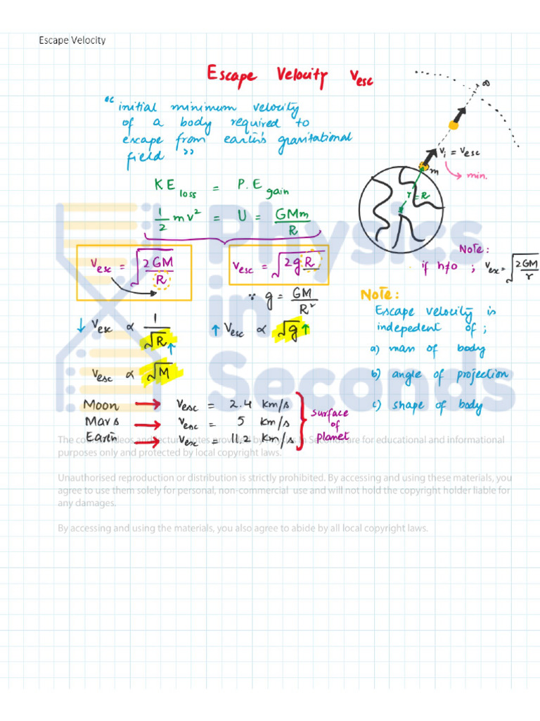 8.5.2 - Escape Velocity | PDF