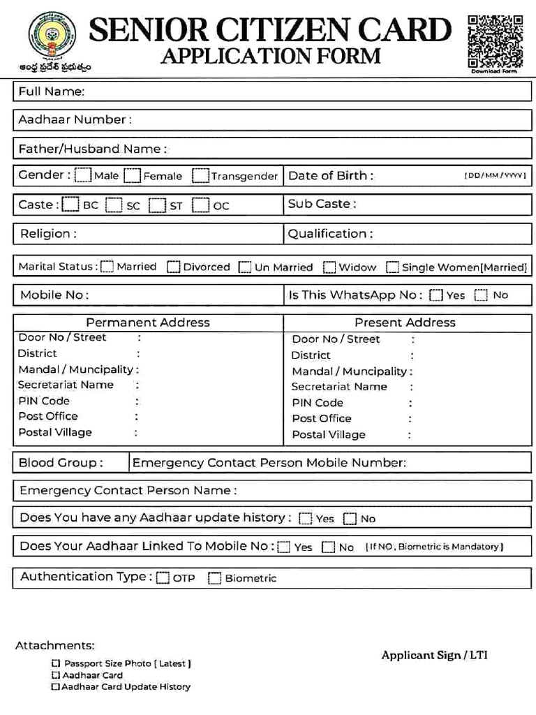 Senior Citizen Application | PDF