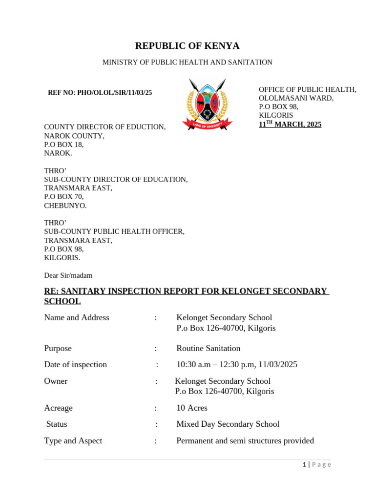 Kelonget Secondary School | PDF | Wall | Window