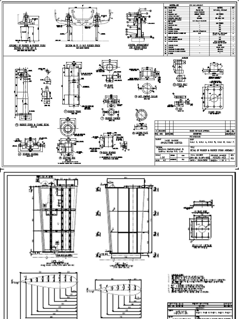 Nd535-402 - Rev.0 - Details of Rudder & Rudder Stock Assembly | PDF