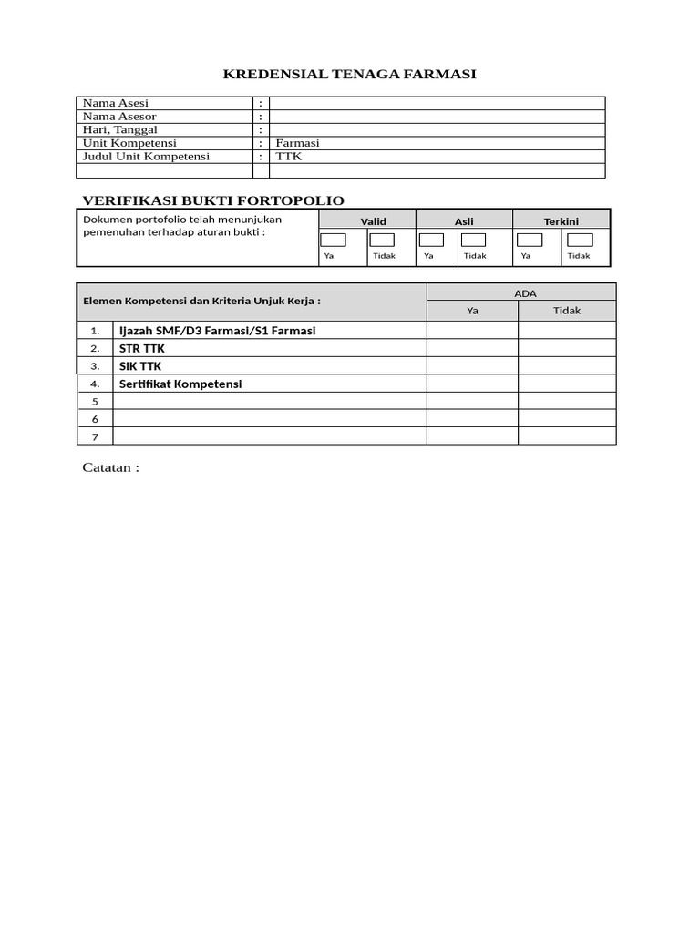 Kredensial Tenaga Farmasi TTK | PDF