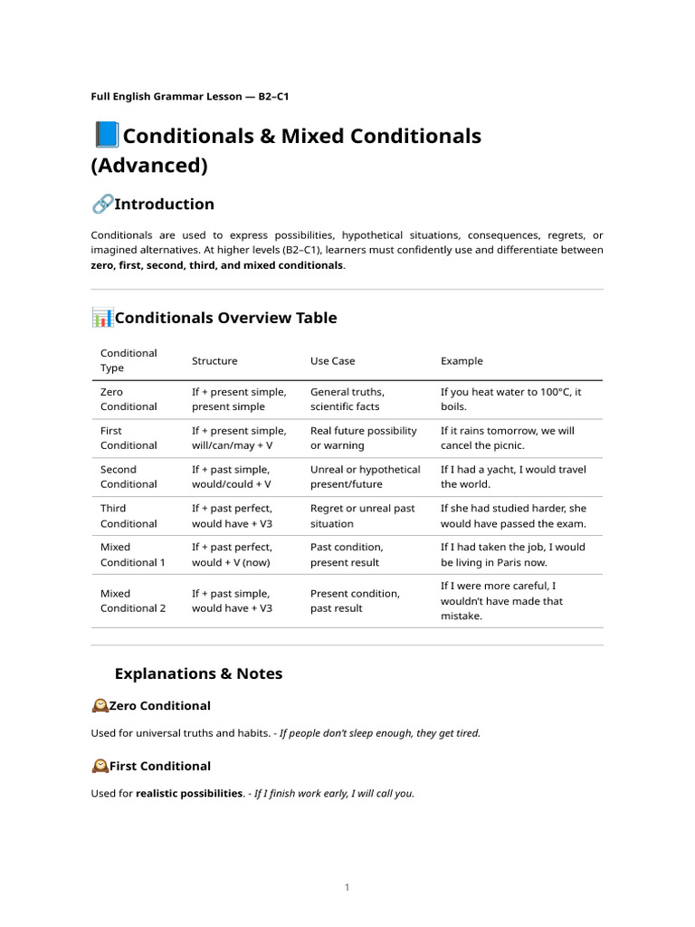 Understanding Mixed Conditionals | PDF | Linguistics | Human Communication