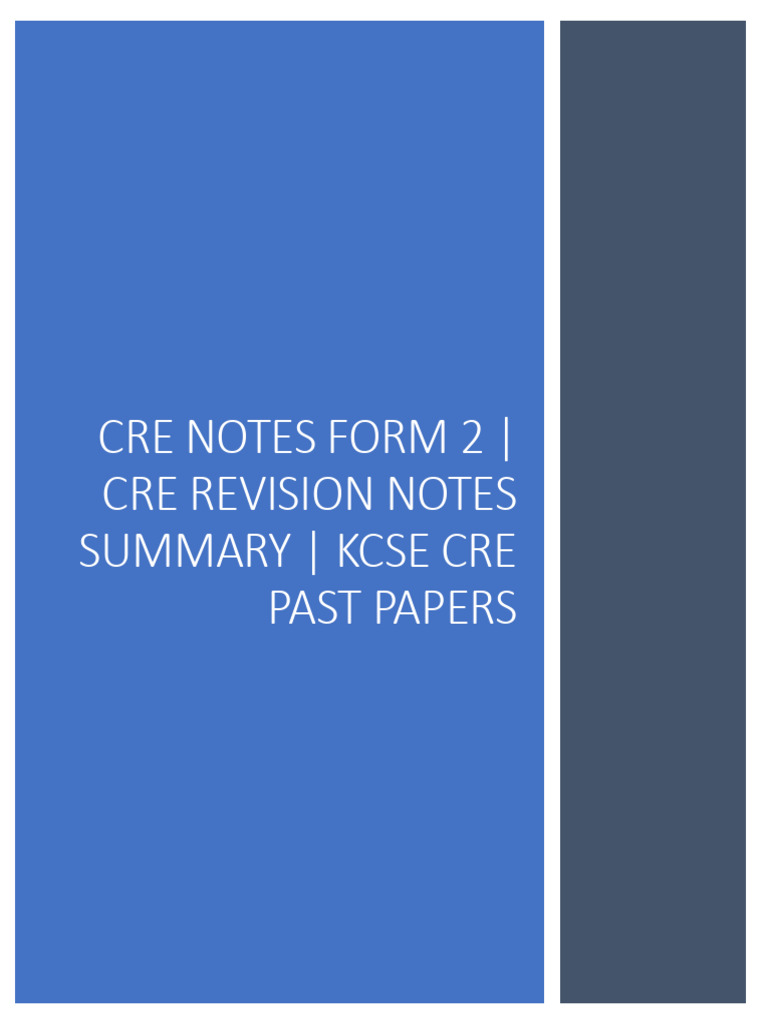 Notes - Form 2 CRE | PDF | Jesus | Baptism