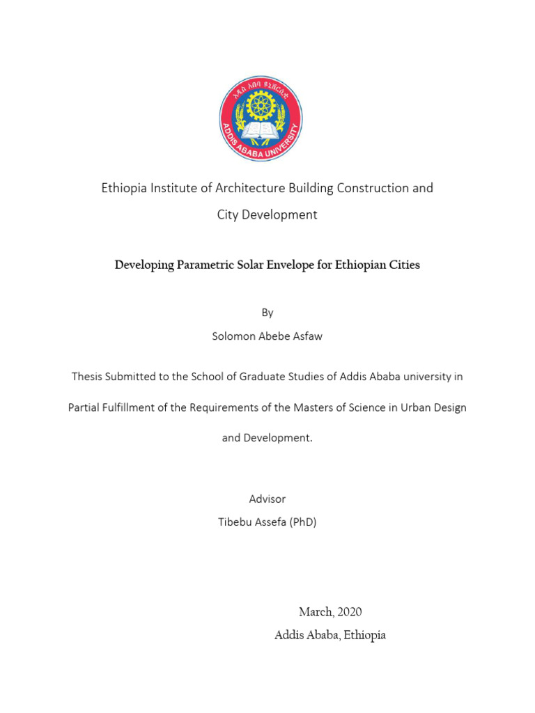 Solomon Abebe Thesis | PDF | Temperate Climate | Climate