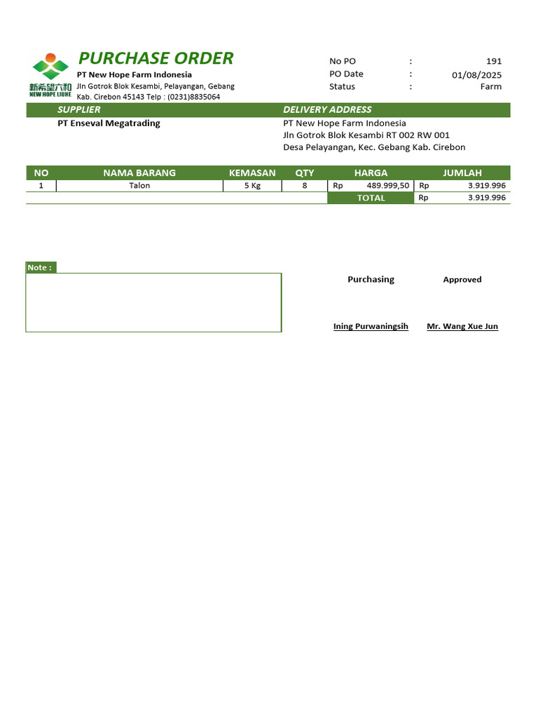 191 - PT Enseval Megatrading - Farm | PDF
