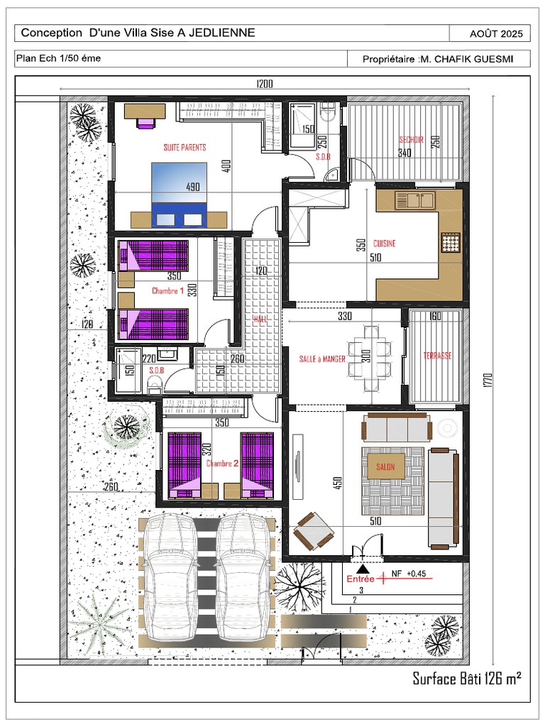Plan G.CHAFIK Planche Plan RDC | PDF