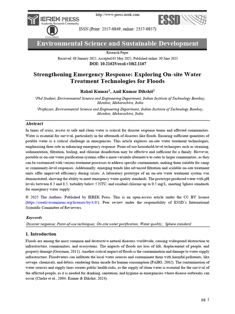 Strengthening Emergency Response Exploring on-site Water | PDF | Water ...