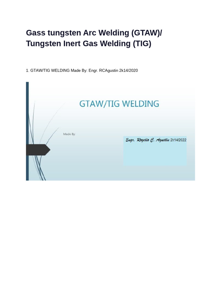 LEC Gass Tungsten Arc Welding | PDF | Welding | Construction