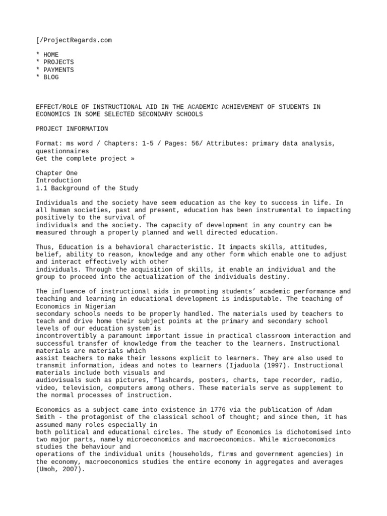 Undergraduate Research Project Topics and Materials Students in Nigeria ...