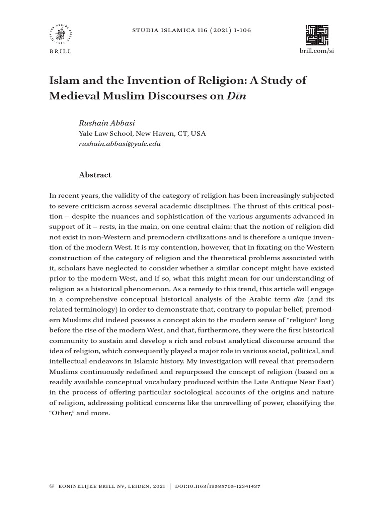 Islam and the Invention of Religion a St (1) | PDF | Concept ...